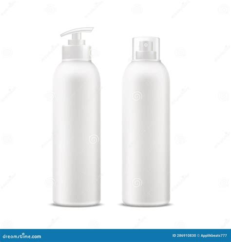 Vector Realistic Spa Cream Tube Dry Shampoo Bottle Stock Vector