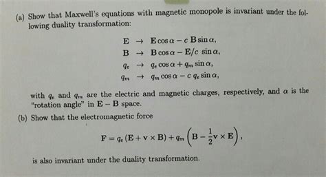 Solved 5 Assume The Magnetic Monopole Exists In Nature