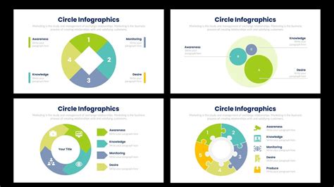 Editable Powerpoint Template Circle Infographics For Business Education Marketing Digital