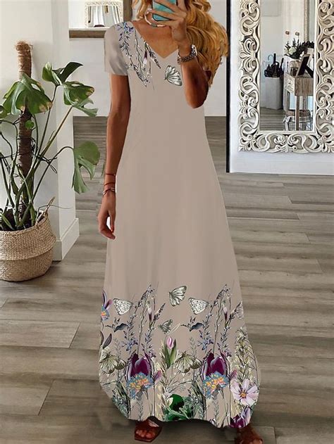 Womens Maxi Long Dress Casual Dress Summer Dress Print Dress Fashion