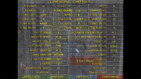 Daggerfall Control Options For Quick Reference Youtube