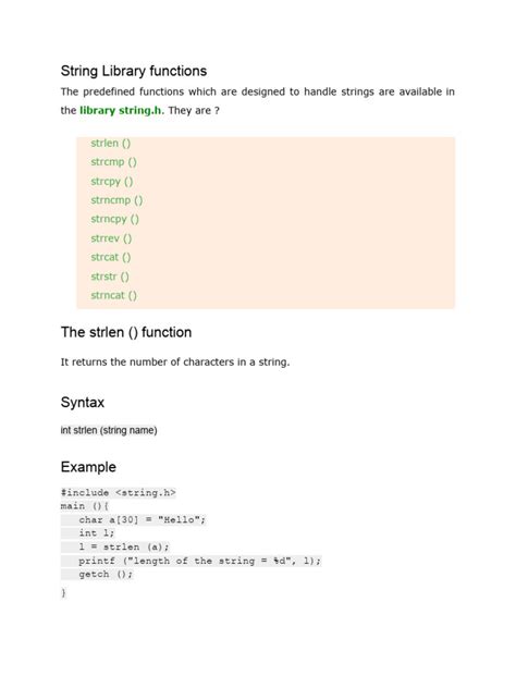 String Library Functions Pdf String Computer Science Computer