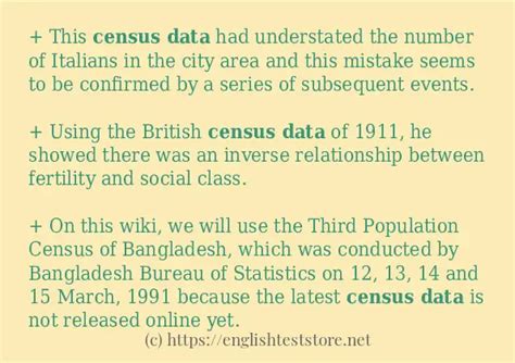 How To Use In Sentence Of Census Data Englishteststore Blog
