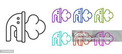 흰색 배경에 격리 된 검은 줄 전기 철 아이콘 스팀 아이언 다채로운 아이콘을 설정합니다 벡터 가사 집안일에 대한 스톡 벡터 아트 및 기타 이미지 Istock