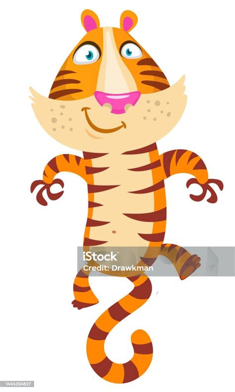 Ilustración De Bonita Ilustración Vectorial De Tigre De Dibujos