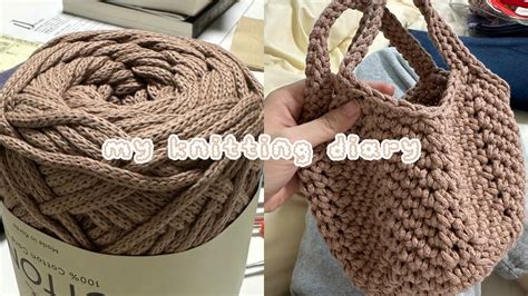 Knitting Log 🧶 나의 뜨개일기 11 코튼10 미니 그레니스퀘어백 Youtube