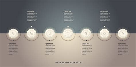 7단계 원이 있는 비즈니스 프로세스 차트 인포그래픽 라운드 워크플로우 그래픽 요소 회사 순서도 프레젠테이션 슬라이드입니다 플랫 디자인의 벡터 정보 그래픽 빅데이터에 대한
