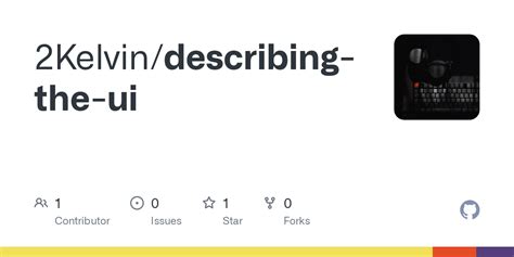 GitHub 2Kelvin Describing The Ui