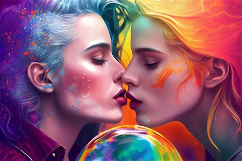 Premium Ai Image Two Girls Kissing Lgbt Girls Kissing
