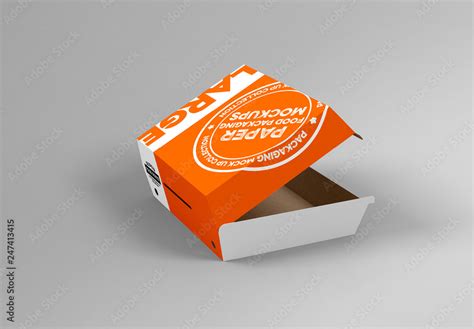Paper Clamshell Box Packaging Mockup Stock Template Adobe Stock
