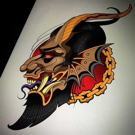 Neo Traditional Devil Tattoo