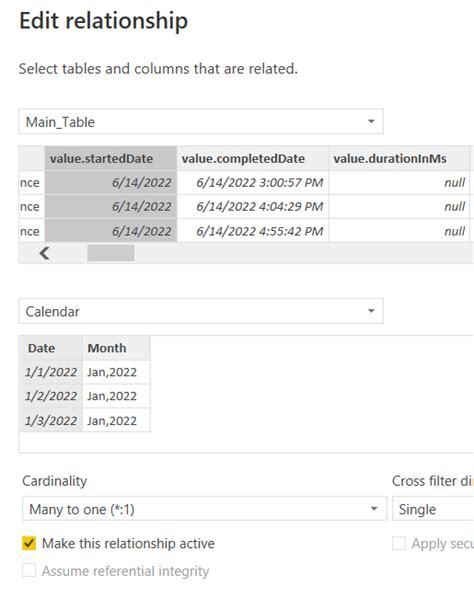Relationship Between Two Tables Using Date Column Microsoft Fabric Community