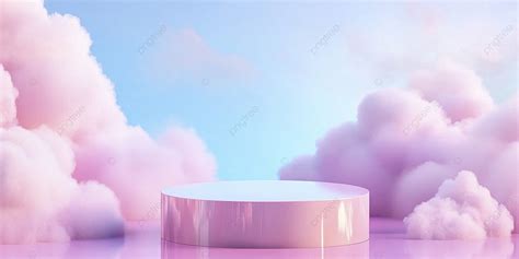 푸른 하늘 배경에 푹신한 구름이 있는 분홍색 연단 지휘대 하늘 분홍색 배경 일러스트 및 사진 무료 다운로드 Pngtree