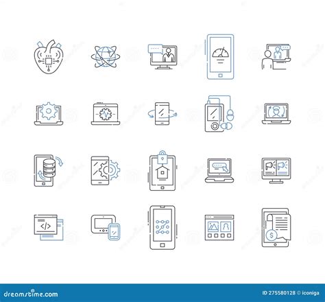 Wifi Line Icons Collection Wireless Internet Router Signal Connectivity Nerk Hotspot