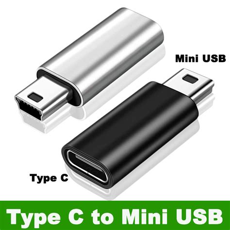 Adapter Type C To Mini USB Pin Male Mini USB To Female USB Type C Data Transfer Connector For