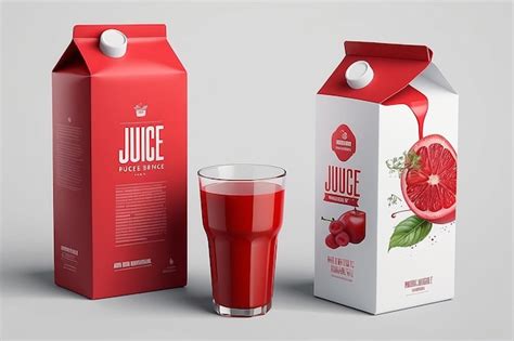 Premium Photo Red Juice Packaging Mockup