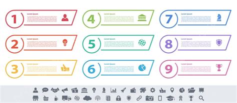 Infographic Design Business Concept With 9 Steps Vector Timeline Button Vector Vector Timeline