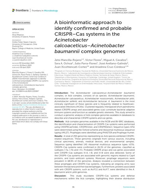 A Bioinformatic Approach To Identify Confirmed And Probable Crisp Cas