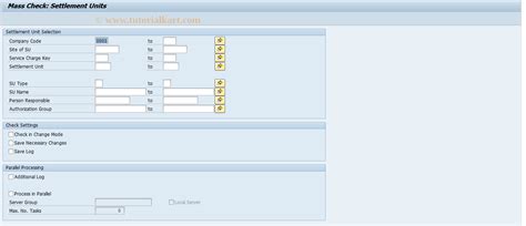 RESCSUCHECK SAP Tcode Mass Check Settlement Units Transaction Code