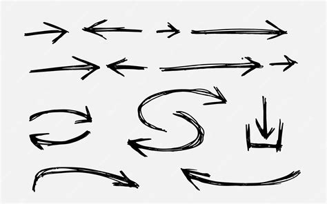Premium Vector Scribble Hand Drawn Diagram Arrow Icons Vector Set
