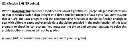 Solved Write A Java Program That Uses A Modified Version Of