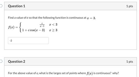 Solved Question Pts Find A Value Of C So That The Chegg