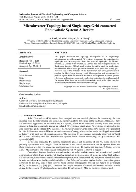pdf microinverter topology based single stage grid connected