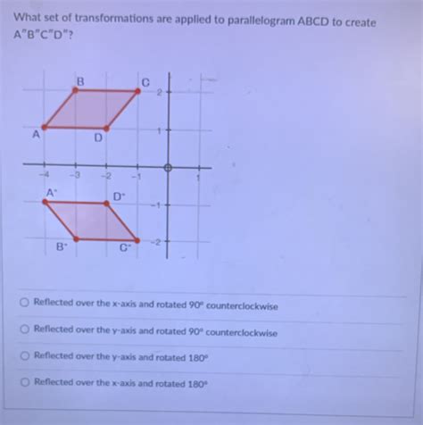 Solved What Set Of Transformations Are Applied To Parallelogram ABCD To Create ABCD