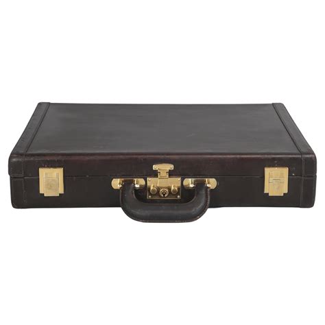 Hermès Brown Calfskin Leather Briefcase Or Mens Attaché Case For Sale