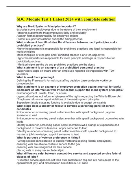 Sdc Module Test 1 Latest 2024 With Complete Solution Nursing Stuvia Us