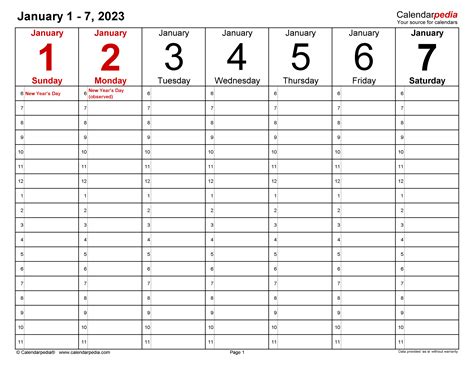 Printable Weekly Calendar 2023 Free Printable Calendar 2023 Planner