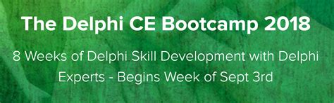 Weeks Delphi Community Edition Bootcamp Starts Next Week