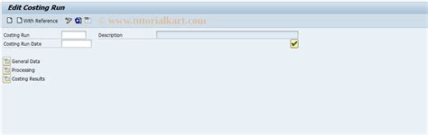 CK N SAP Tcode Edit Costing Run
