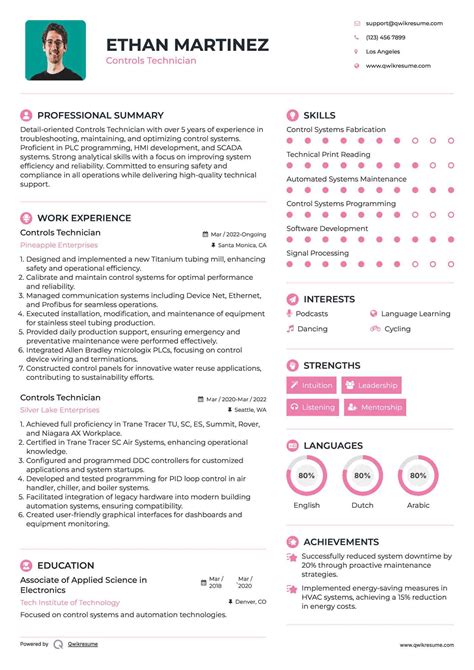 10 Controls Technician Resume Samples And Templates For 2025