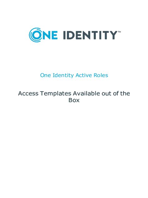 Fillable Online Active Roles Predefined Access Templates Guide Fax