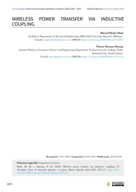 Wireless Power Transfer Via Inductive Coupling 3ciencias