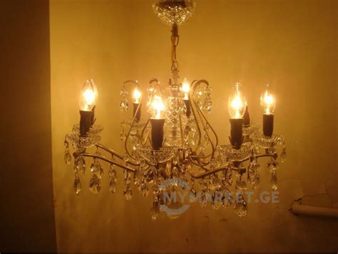 ჩეხური ბროლის 8 სანთლიანი ჭაღი