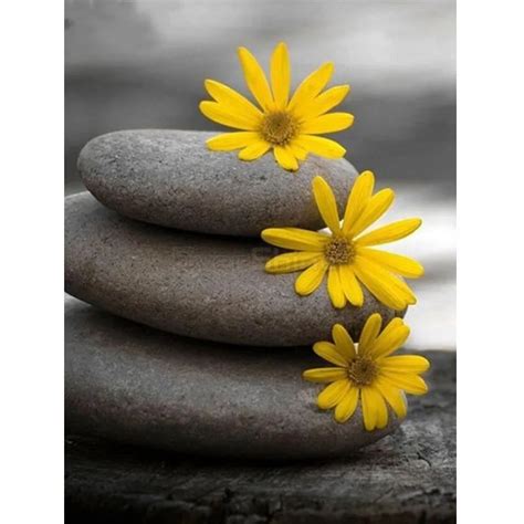 다이아몬드 도트 전체 사각형 다이아몬드 페인팅 돌과 노란색 꽃 크로스 스티치 모자이크 다이아몬드 풍경 사진 라인석다이아몬드 페인팅 십자수 Aliexpress