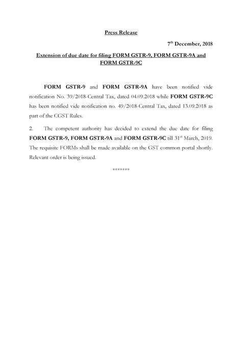 Due Date Extended For Filing GST Annual Return GSTR GSTR A And GSTR C Till St March