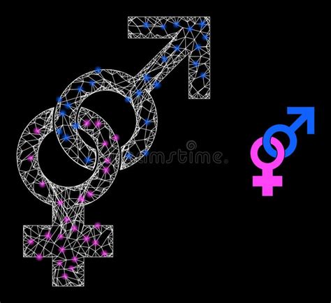 Net Sex Pair Sign Web Mesh Icon With Glare Light Spots Stock Vector Illustration Of Mesh