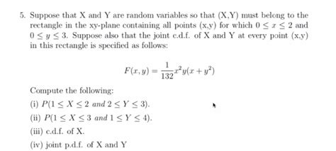 Solved Suppose That X And Y Are Random Variables So That Chegg