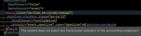 Angular Plugin Can T Find The Transclusion When The Template Is In A Const String Issue 1908