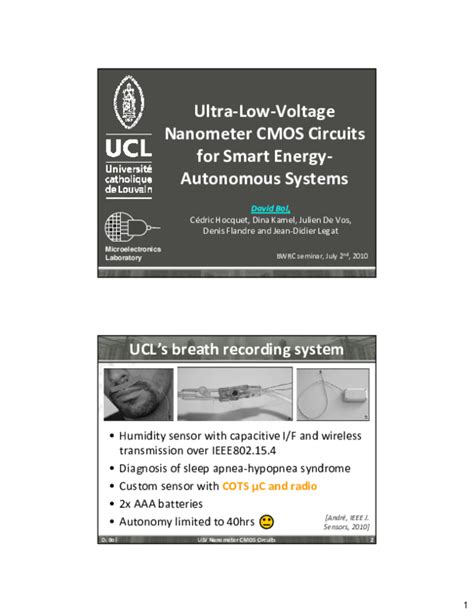 Pdf Ultra Low Voltage Nanometer Cmos Circuits For Smart Energy Autonomous Systems