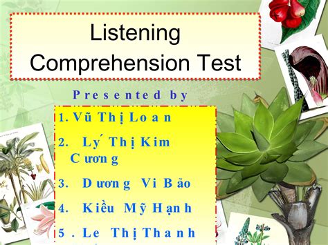 Listening Comprehension Ppt Standardized Testing Educational Assessment