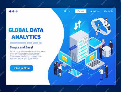 Free Vector Global Data Analytics Landing Page