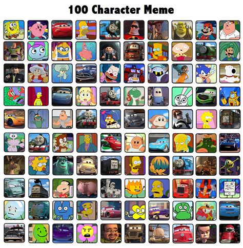 100 Character Meme By Redkirb On Deviantart
