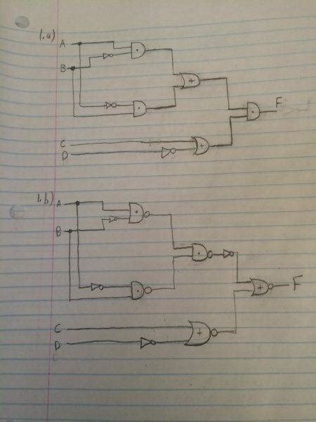 Logic Circuit Conversion Homework Nand Nor To And Or And Back To Nand Nor