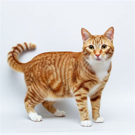 Ginger Tabby Cat With A Striking Pattern Of Orange And White Stripes
