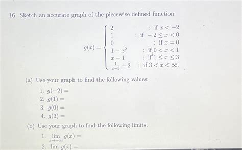 Solved Sketch An Accurate Graph Of The Piecewise Defined