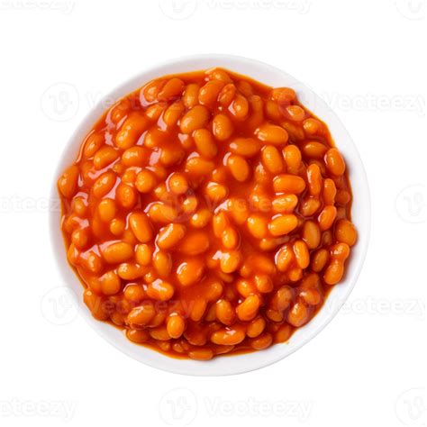 Ai Generated White Plate Of Baked Beans In Tomato Sauce Isolated On